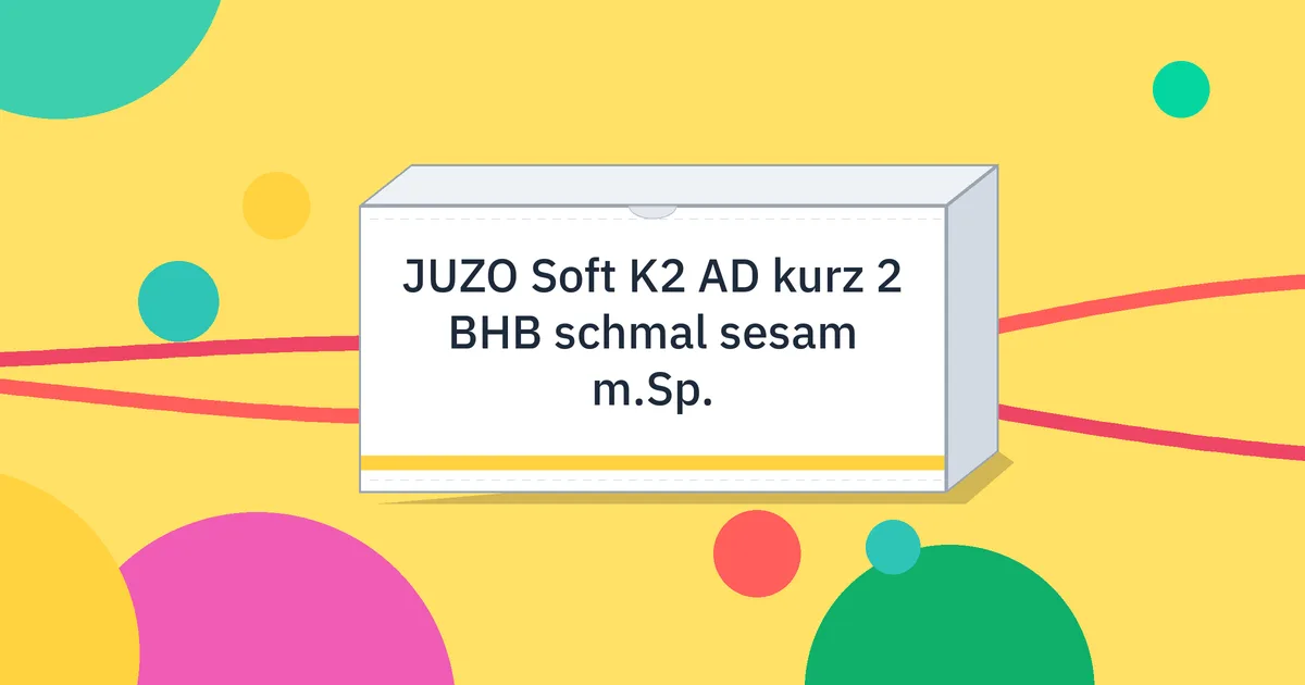 Symbolbild: Packung mit der Aufschrift JUZO Soft K2 AD kurz 2 BHB schmal sesam m.Sp. (PZN 15465667) – Verfügbarkeit und Bezug in Apotheken in Frankfurt am Main