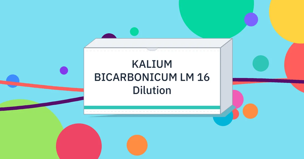 Symbolbild: Packung mit der Aufschrift KALIUM BICARBONICUM LM 16 Dilution (PZN 13783498) – Verfügbarkeit und Bezug in Apotheken in Frankfurt am Main