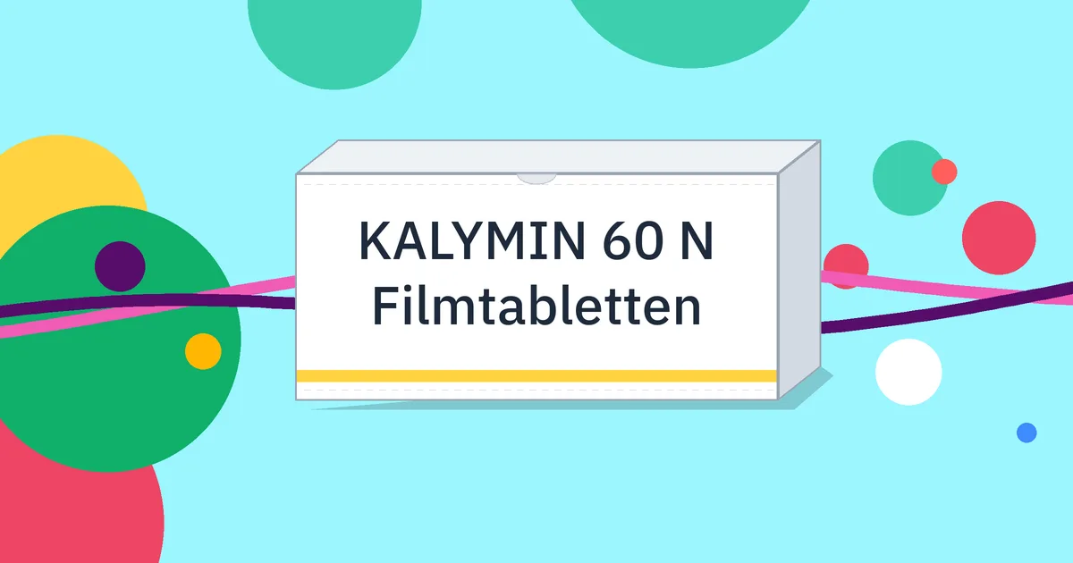 Symbolbild: Packung mit der Aufschrift KALYMIN 60 N Filmtabletten (PZN 05458531) – Verfügbarkeit und Bezug in Apotheken in Frankfurt am Main
