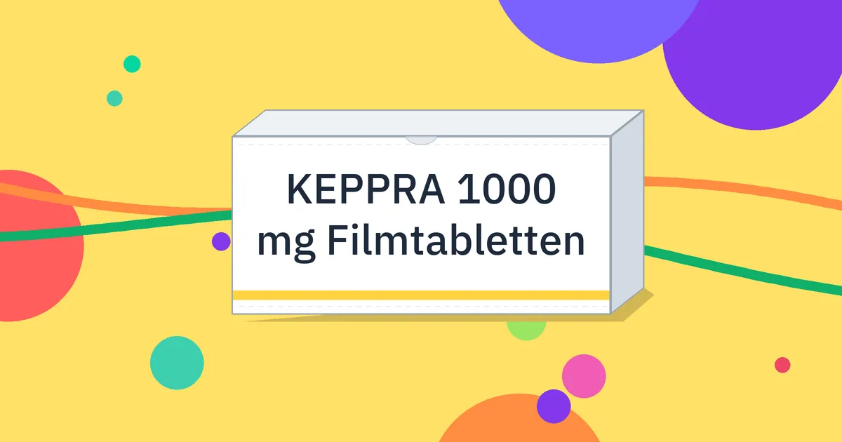 Symbolbild: Packung mit der Aufschrift KEPPRA 1000 mg Filmtabletten (PZN 01557940) – Verfügbarkeit und Bezug in Apotheken in Frankfurt am Main