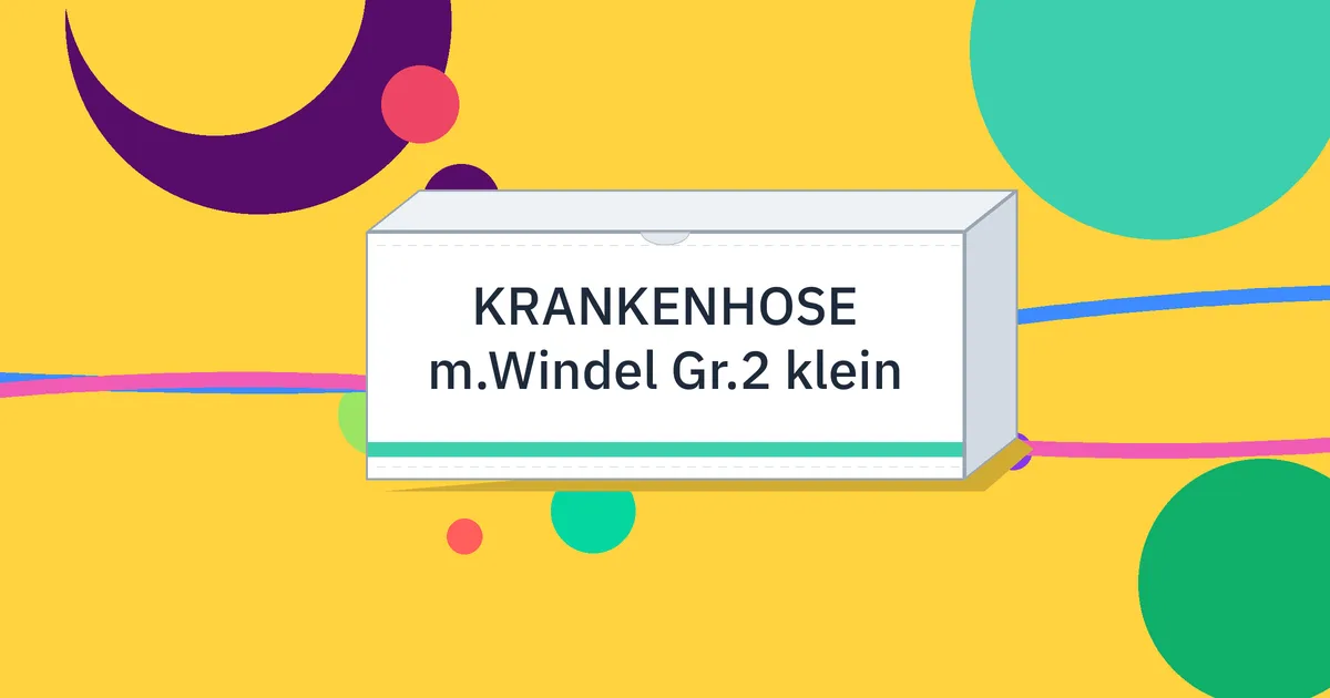 Symbolbild: Packung mit der Aufschrift KRANKENHOSE m.Windel Gr.2 klein (PZN 02441955) – Verfügbarkeit und Bezug in Apotheken in Frankfurt am Main