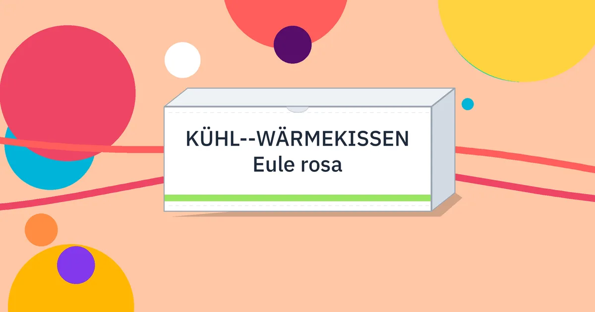 Symbolbild: Packung mit der Aufschrift KÜHL--WÄRMEKISSEN Eule rosa (PZN 12375917) – Verfügbarkeit und Bezug in Apotheken in Frankfurt am Main