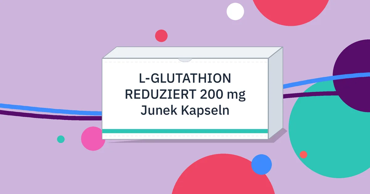 Symbolbild: Packung mit der Aufschrift L-GLUTATHION REDUZIERT 200 mg Junek Kapseln (PZN 09786143) – Verfügbarkeit und Bezug in Apotheken in Frankfurt am Main