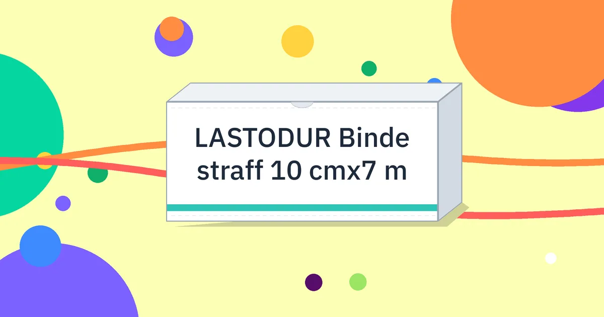 Symbolbild: Packung mit der Aufschrift LASTODUR Binde straff 10 cmx7 m (PZN 00614268) – Verfügbarkeit und Bezug in Apotheken in Frankfurt am Main