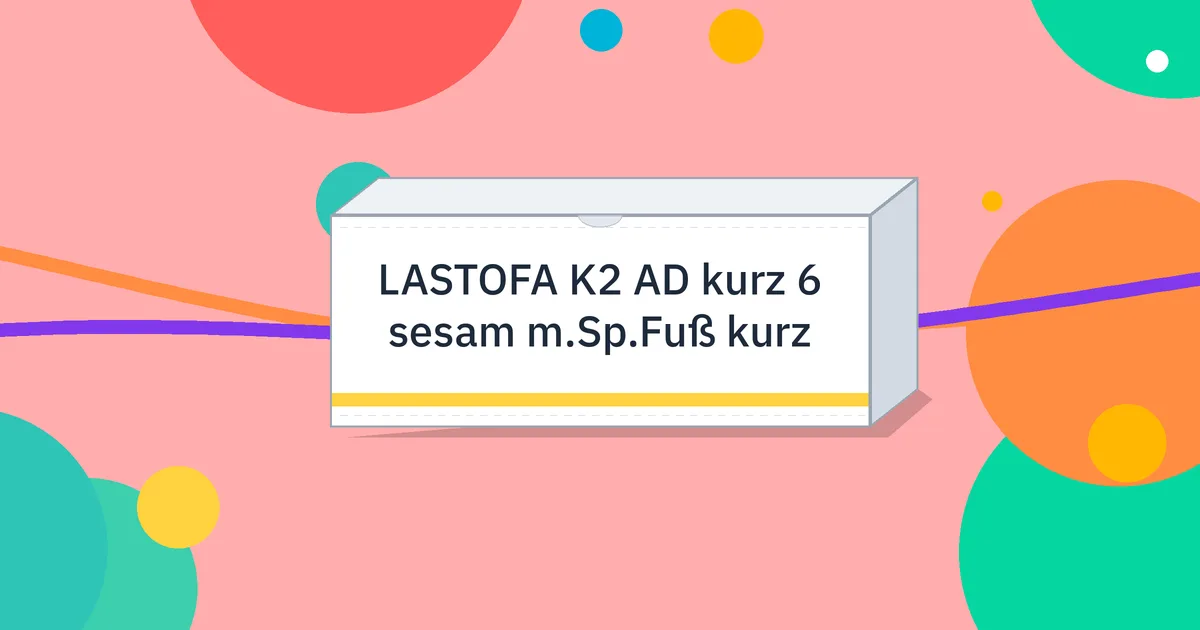 Symbolbild: Packung mit der Aufschrift LASTOFA K2 AD kurz 6 sesam m.Sp.Fuß kurz (PZN 13801463) – Verfügbarkeit und Bezug in Apotheken in Frankfurt am Main