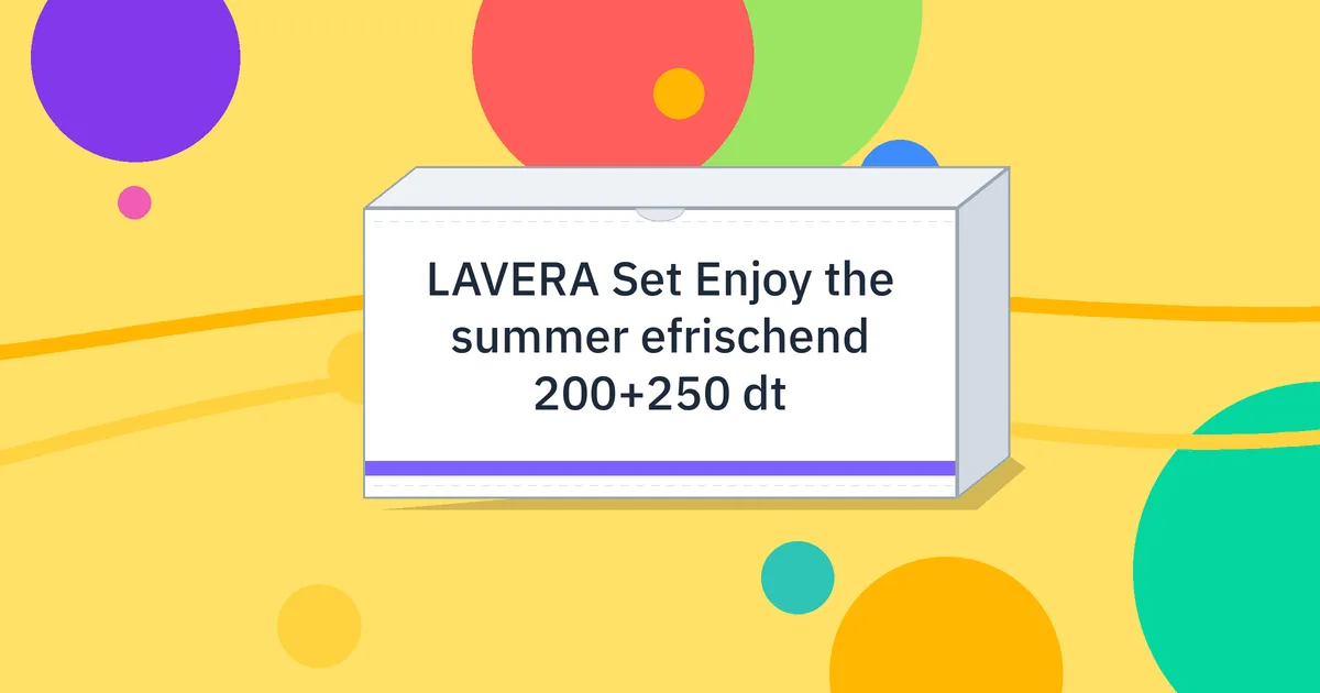 Symbolbild: Packung mit der Aufschrift LAVERA Set Enjoy the summer efrischend 200+250 dt (PZN 17868688) – Verfügbarkeit und Bezug in Apotheken in Frankfurt am Main