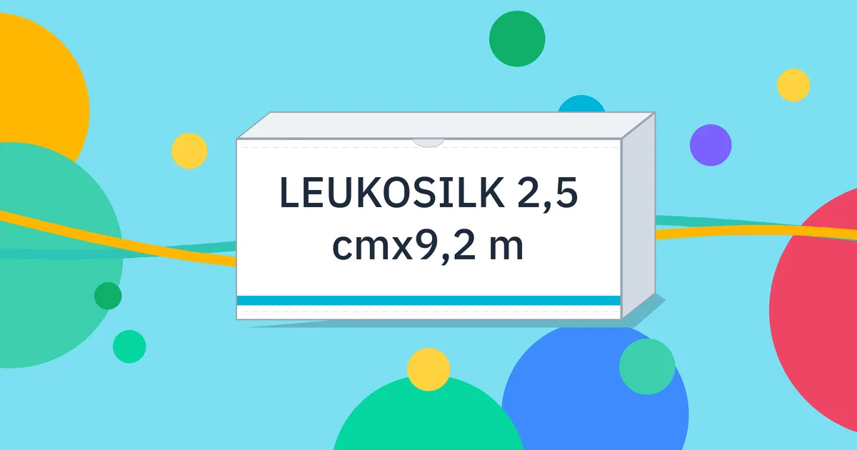 Symbolbild: Packung mit der Aufschrift LEUKOSILK 2,5 cmx9,2 m (PZN 19460709) – Verfügbarkeit und Bezug in Apotheken in Frankfurt am Main
