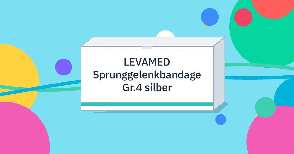 Symbolbild: Packung mit der Aufschrift LEVAMED Sprunggelenkbandage Gr.4 silber (PZN 19170667) – Verfügbarkeit und Bezug in Apotheken in Frankfurt am Main