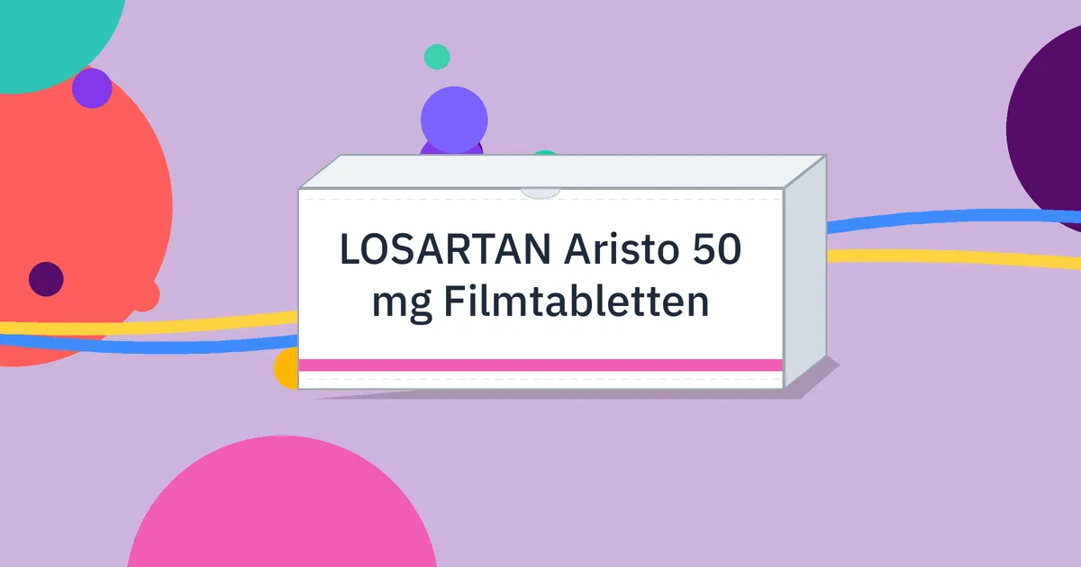 Symbolbild: Packung mit der Aufschrift LOSARTAN Aristo 50 mg Filmtabletten (PZN 06903306) – Verfügbarkeit und Bezug in Apotheken in Frankfurt am Main