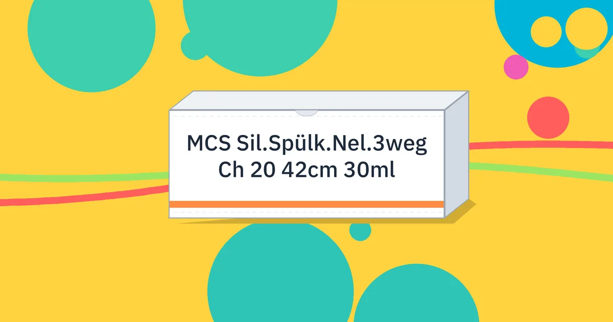 Symbolbild: Packung mit der Aufschrift MCS Sil.Spülk.Nel.3weg Ch 20 42cm 30ml (PZN 04802512) – Verfügbarkeit und Bezug in Apotheken in Frankfurt am Main