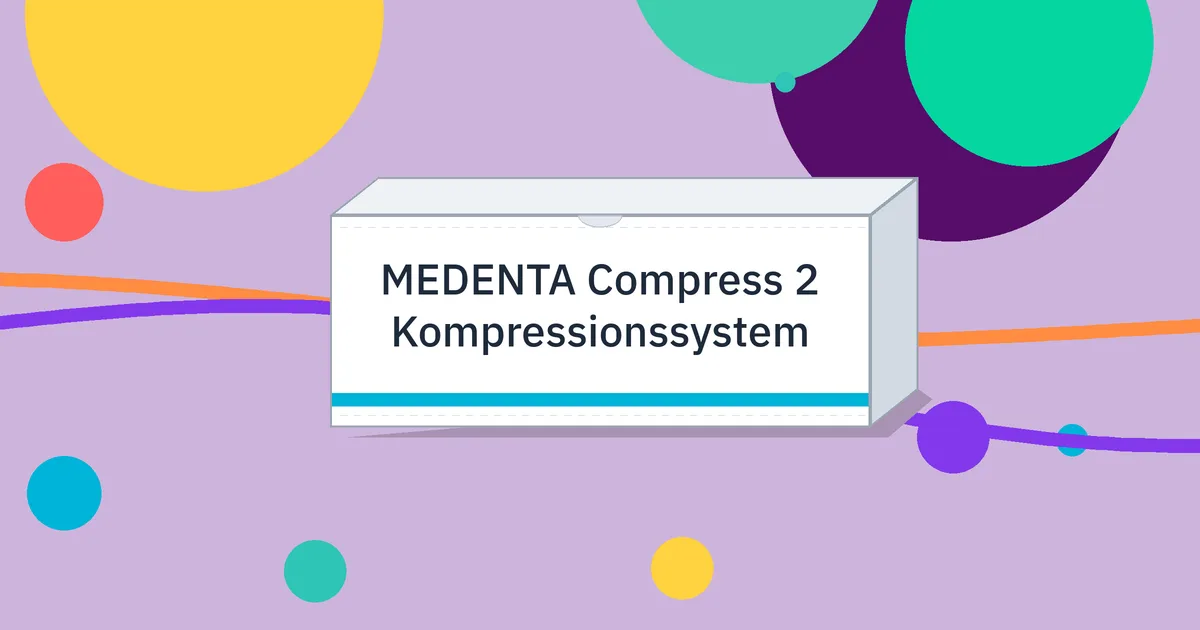 Symbolbild: Packung mit der Aufschrift MEDENTA Compress 2 Kompressionssystem (PZN 18312154) – Verfügbarkeit und Bezug in Apotheken in Frankfurt am Main