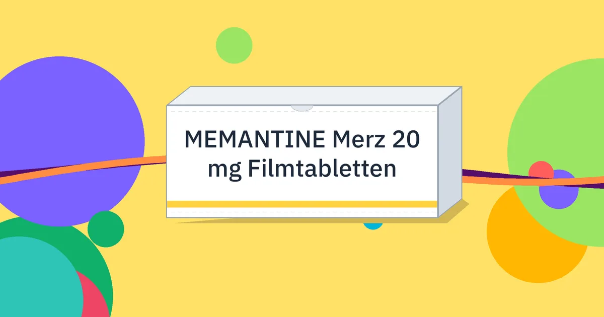 Symbolbild: Packung mit der Aufschrift MEMANTINE Merz 20 mg Filmtabletten (PZN 00143099) – Verfügbarkeit und Bezug in Apotheken in Frankfurt am Main