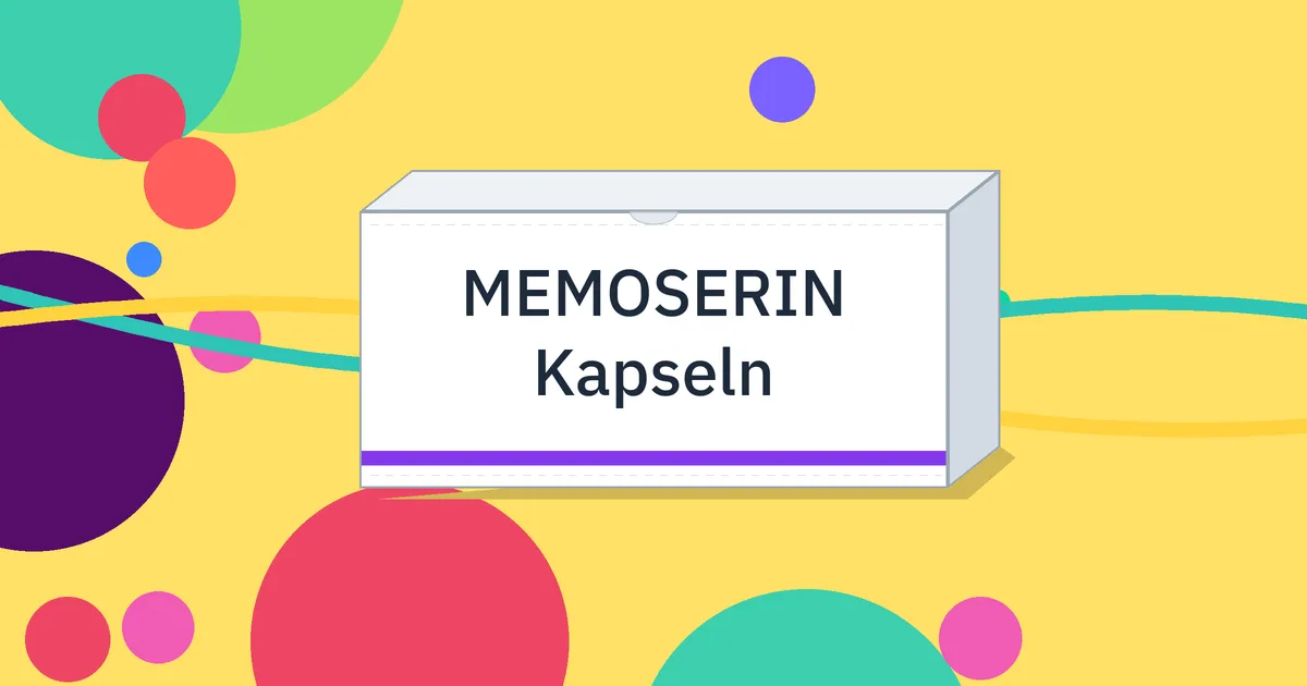 Symbolbild: Packung mit der Aufschrift MEMOSERIN Kapseln (PZN 05564718) – Verfügbarkeit und Bezug in Apotheken in Frankfurt am Main