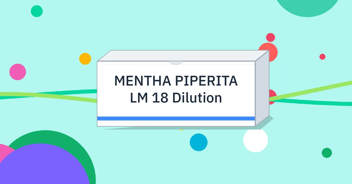 Symbolbild: Packung mit der Aufschrift MENTHA PIPERITA LM 18 Dilution (PZN 13604277) – Verfügbarkeit und Bezug in Apotheken in Frankfurt am Main