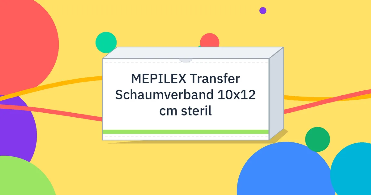 Symbolbild: Packung mit der Aufschrift MEPILEX Transfer Schaumverband 10x12 cm steril (PZN 17434837) – Verfügbarkeit und Bezug in Apotheken in Frankfurt am Main