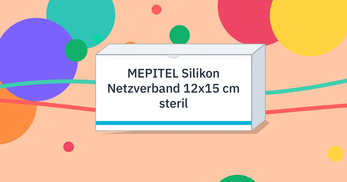Symbolbild: Packung mit der Aufschrift MEPITEL Silikon Netzverband 12x15 cm steril (PZN 19068064) – Verfügbarkeit und Bezug in Apotheken in Frankfurt am Main