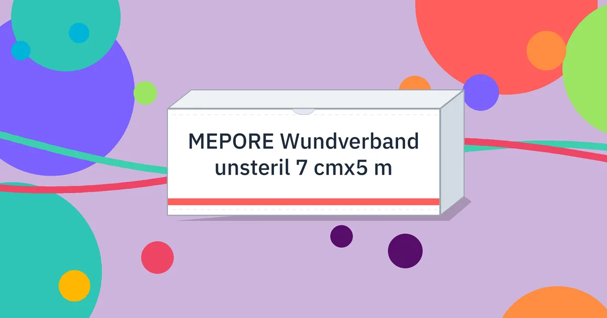 Symbolbild: Packung mit der Aufschrift MEPORE Wundverband unsteril 7 cmx5 m (PZN 03137484) – Verfügbarkeit und Bezug in Apotheken in Frankfurt am Main
