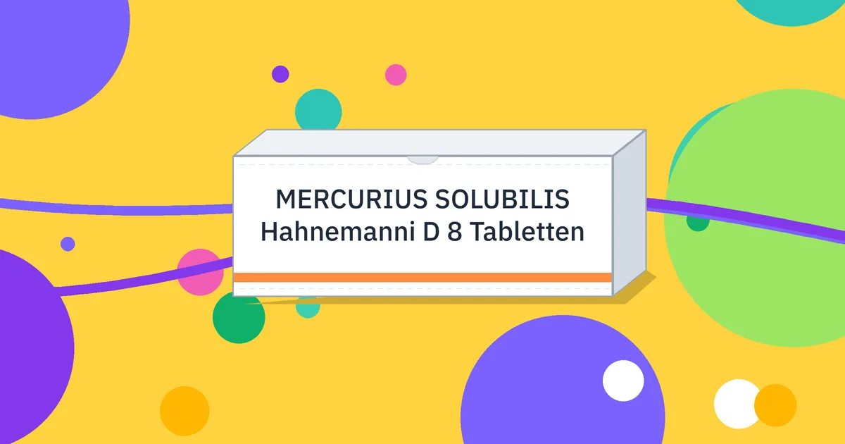 Symbolbild: Packung mit der Aufschrift MERCURIUS SOLUBILIS Hahnemanni D 8 Tabletten (PZN 02633784) – Verfügbarkeit und Bezug in Apotheken in Frankfurt am Main