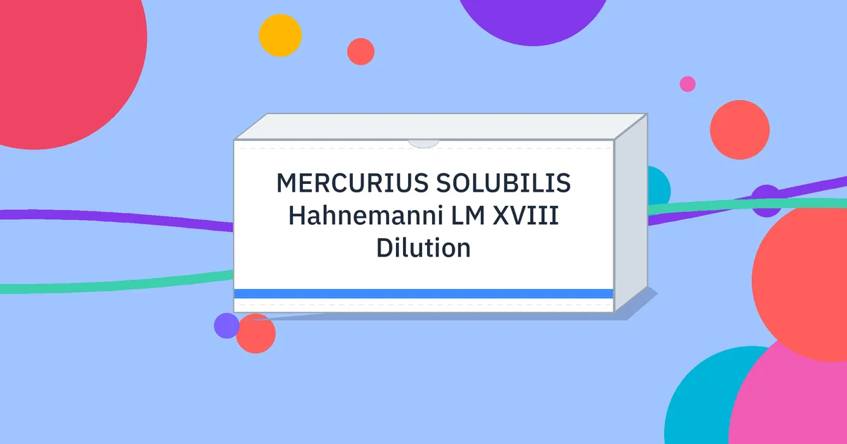 Symbolbild: Packung mit der Aufschrift MERCURIUS SOLUBILIS Hahnemanni LM XVIII Dilution (PZN 02668802) – Verfügbarkeit und Bezug in Apotheken in Frankfurt am Main