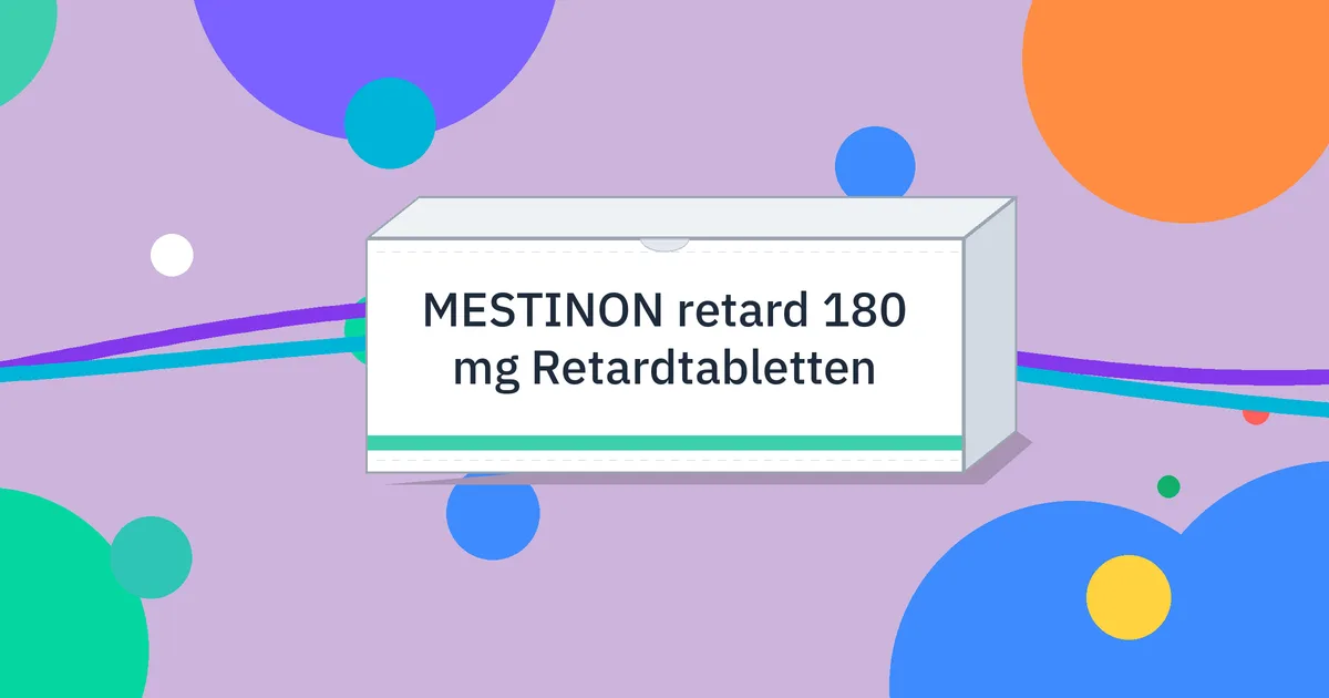 Symbolbild: Packung mit der Aufschrift MESTINON retard 180 mg Retardtabletten (PZN 02451942) – Verfügbarkeit und Bezug in Apotheken in Frankfurt am Main