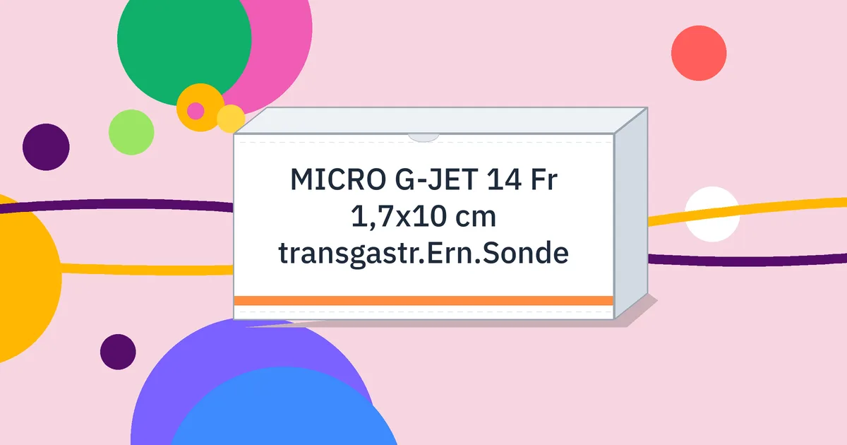 Symbolbild: Packung mit der Aufschrift MICRO G-JET 14 Fr 1,7x10 cm transgastr.Ern.Sonde (PZN 17818242) – Verfügbarkeit und Bezug in Apotheken in Frankfurt am Main