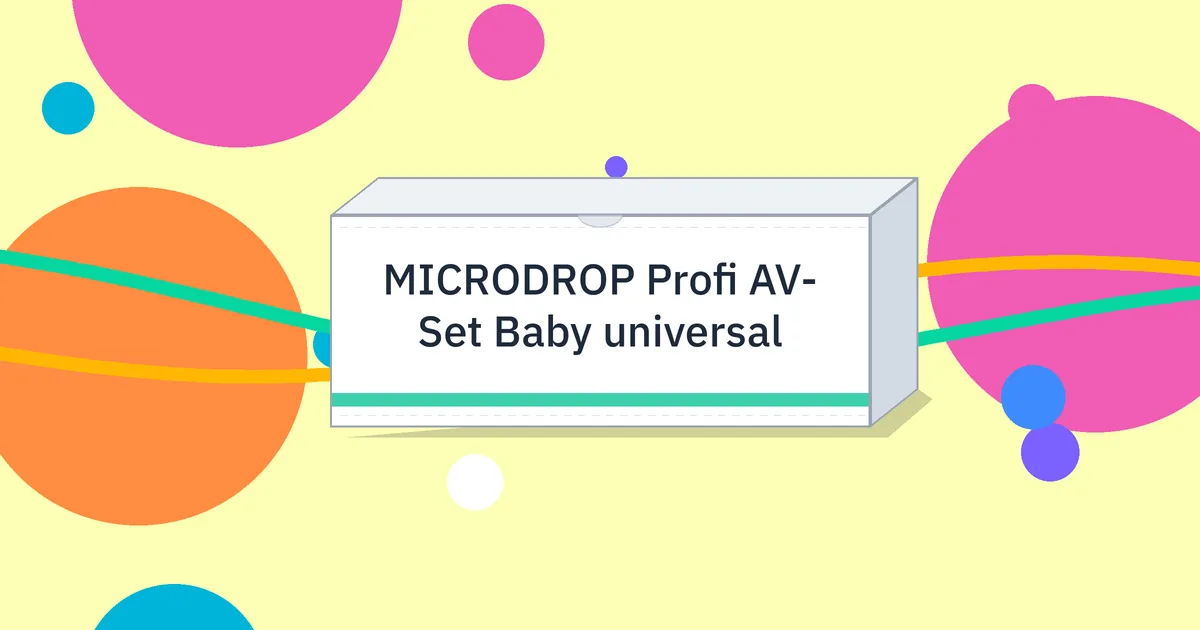 Symbolbild: Packung mit der Aufschrift MICRODROP Profi AV-Set Baby universal (PZN 08446770) – Verfügbarkeit und Bezug in Apotheken in Frankfurt am Main