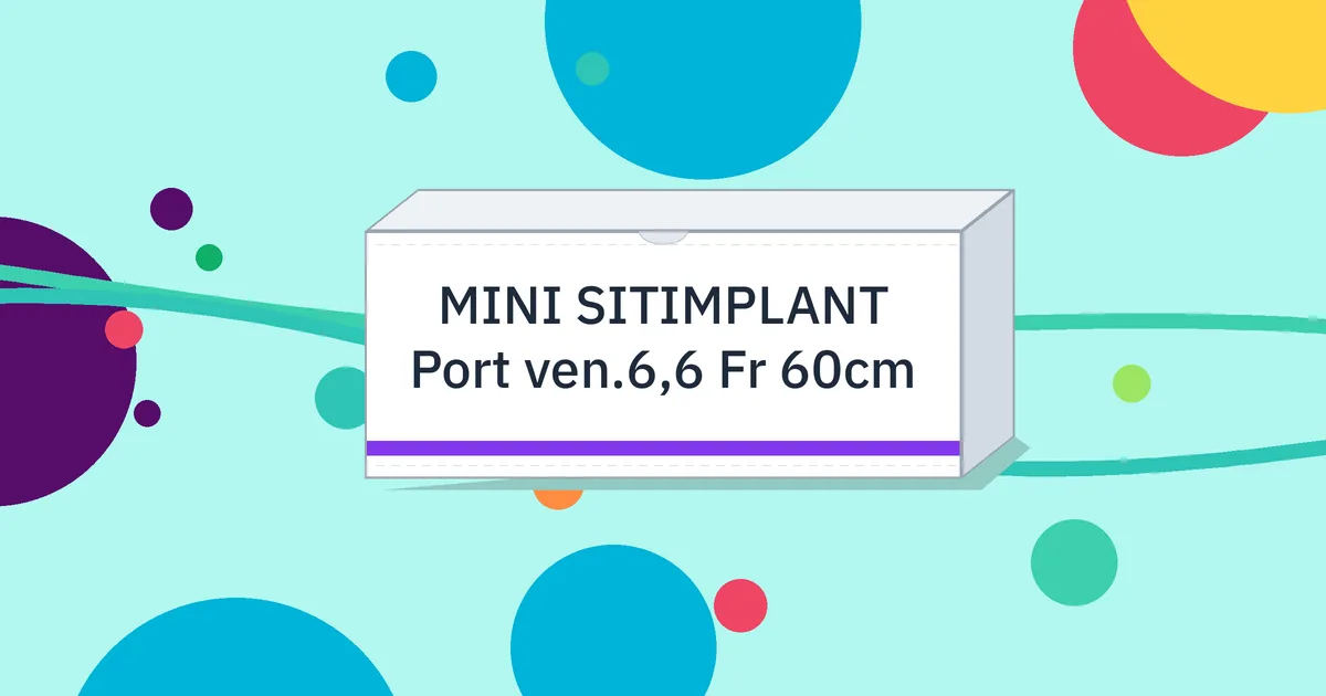 Symbolbild: Packung mit der Aufschrift MINI SITIMPLANT Port ven.6,6 Fr 60cm (PZN 00989608) – Verfügbarkeit und Bezug in Apotheken in Frankfurt am Main