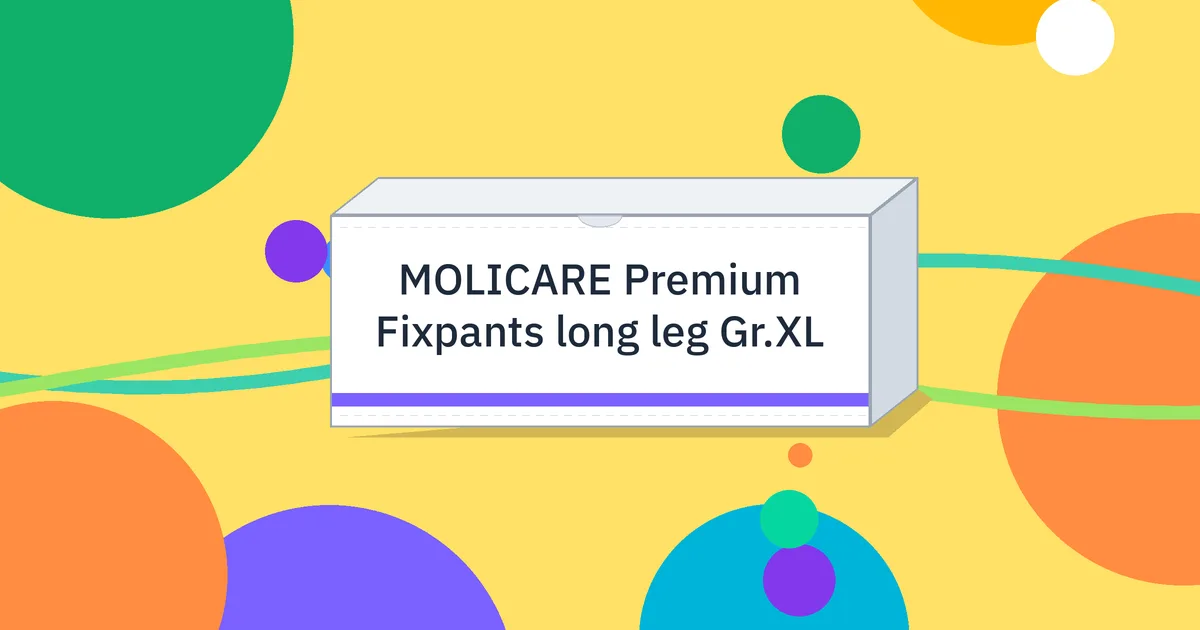 Symbolbild: Packung mit der Aufschrift MOLICARE Premium Fixpants long leg Gr.XL (PZN 14442457) – Verfügbarkeit und Bezug in Apotheken in Frankfurt am Main