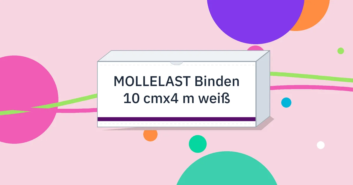 Symbolbild: Packung mit der Aufschrift MOLLELAST Binden 10 cmx4 m weiß (PZN 17215288) – Verfügbarkeit und Bezug in Apotheken in Frankfurt am Main