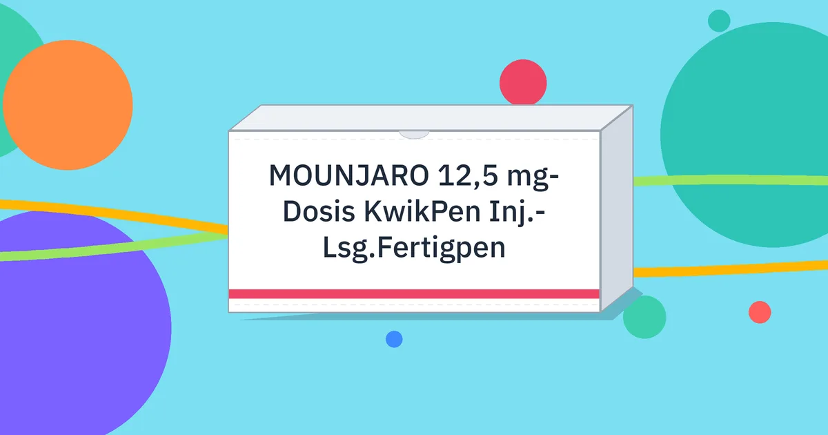 Symbolbild: Packung mit der Aufschrift MOUNJARO 12,5 mg-Dosis KwikPen Inj.-Lsg.Fertigpen (PZN 20192450) – Verfügbarkeit und Bezug in Apotheken in Frankfurt am Main