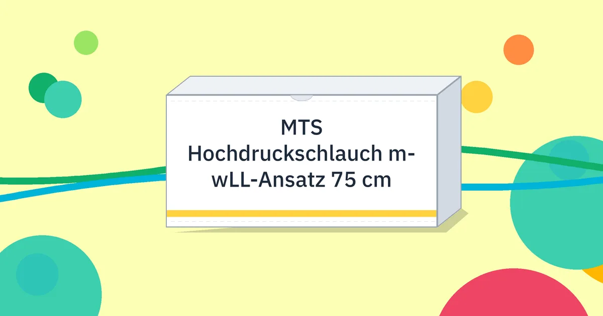 Symbolbild: Packung mit der Aufschrift MTS Hochdruckschlauch m-wLL-Ansatz 75 cm (PZN 04505263) – Verfügbarkeit und Bezug in Apotheken in Frankfurt am Main
