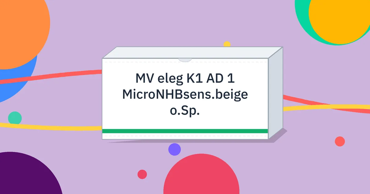 Symbolbild: Packung mit der Aufschrift MV eleg K1 AD 1 MicroNHBsens.beige o.Sp. (PZN 15669861) – Verfügbarkeit und Bezug in Apotheken in Frankfurt am Main