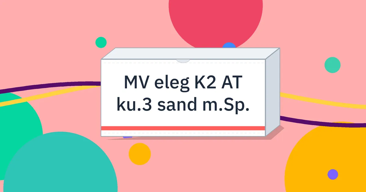 Symbolbild: Packung mit der Aufschrift MV eleg K2 AT ku.3 sand m.Sp. (PZN 18923219) – Verfügbarkeit und Bezug in Apotheken in Frankfurt am Main