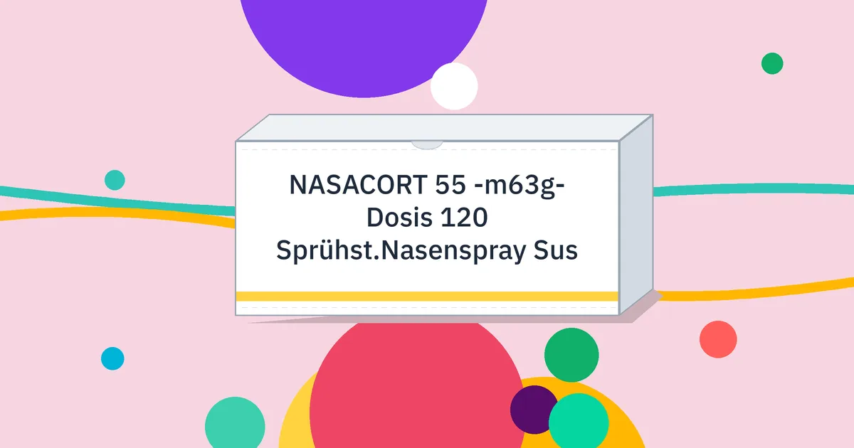 Symbolbild: Packung mit der Aufschrift NASACORT 55 -m63g-Dosis 120 Sprühst.Nasenspray Sus (PZN 08442192) – Verfügbarkeit und Bezug in Apotheken in Frankfurt am Main