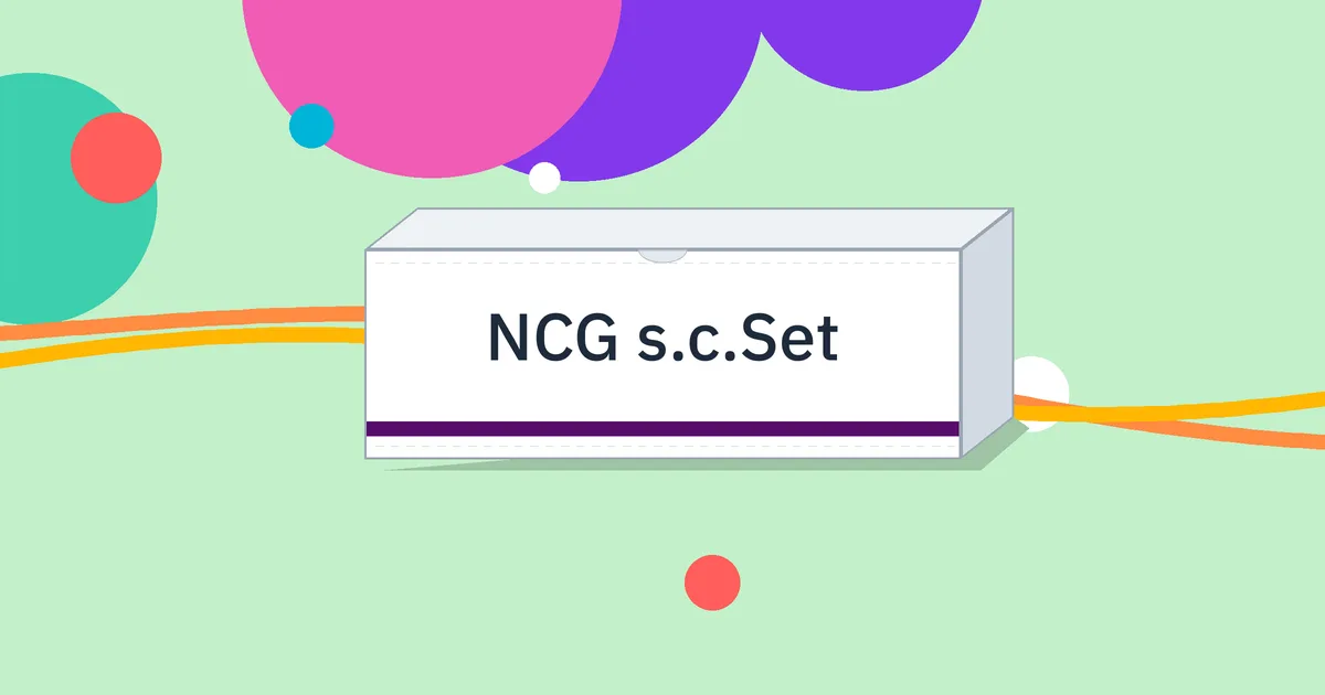 Symbolbild: Packung mit der Aufschrift NCG s.c.Set (PZN 18242235) – Verfügbarkeit und Bezug in Apotheken in Frankfurt am Main
