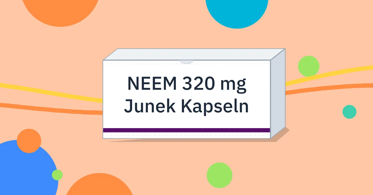 Symbolbild: Packung mit der Aufschrift NEEM 320 mg Junek Kapseln (PZN 10053836) – Verfügbarkeit und Bezug in Apotheken in Frankfurt am Main