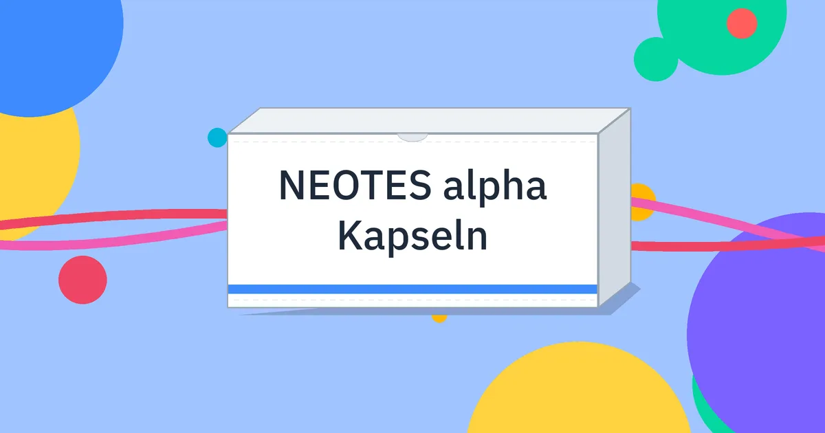 Symbolbild: Packung mit der Aufschrift NEOTES alpha Kapseln (PZN 18408500) – Verfügbarkeit und Bezug in Apotheken in Frankfurt am Main