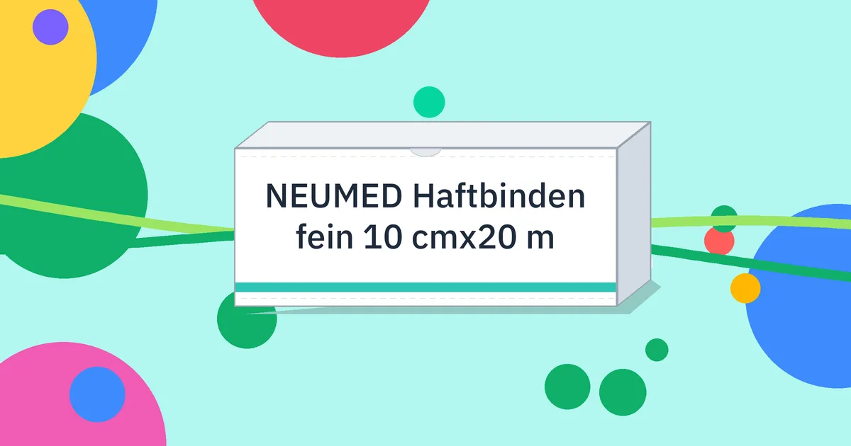 Symbolbild: Packung mit der Aufschrift NEUMED Haftbinden fein 10 cmx20 m (PZN 01920524) – Verfügbarkeit und Bezug in Apotheken in Frankfurt am Main