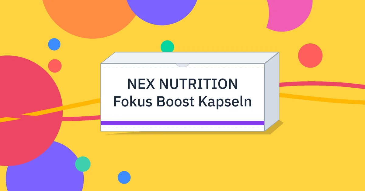 Symbolbild: Packung mit der Aufschrift NEX NUTRITION Fokus Boost Kapseln (PZN 20132100) – Verfügbarkeit und Bezug in Apotheken in Frankfurt am Main