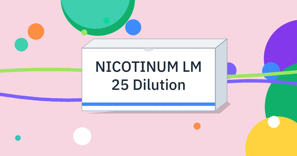 Symbolbild: Packung mit der Aufschrift NICOTINUM LM 25 Dilution (PZN 12969255) – Verfügbarkeit und Bezug in Apotheken in Frankfurt am Main