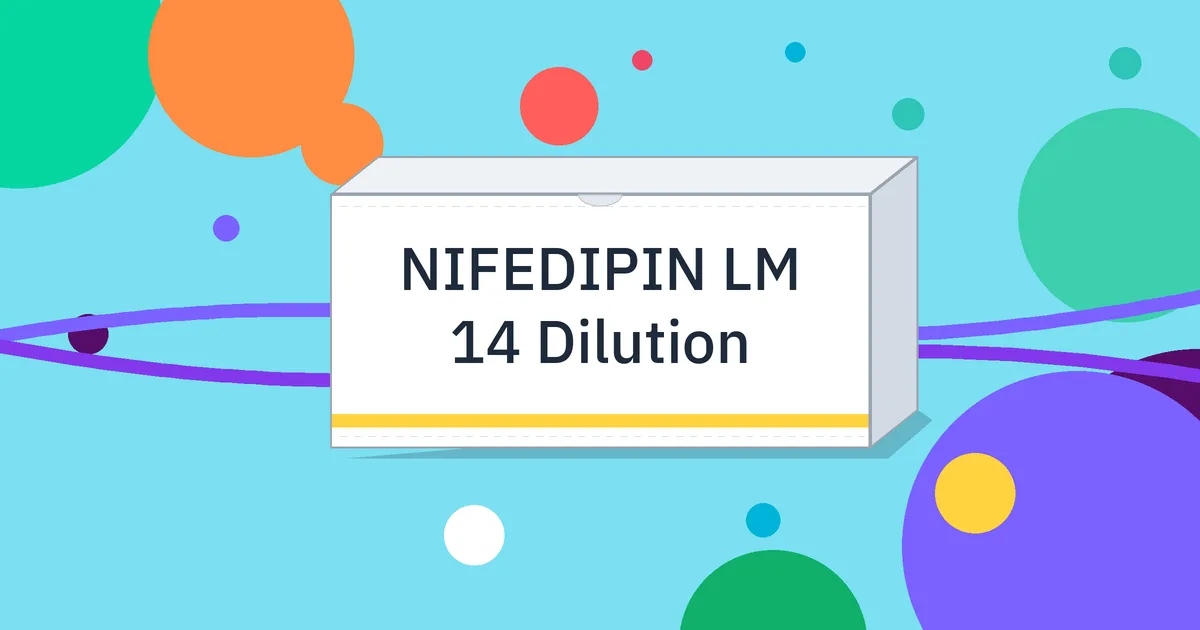 Symbolbild: Packung mit der Aufschrift NIFEDIPIN LM 14 Dilution (PZN 12969568) – Verfügbarkeit und Bezug in Apotheken in Frankfurt am Main