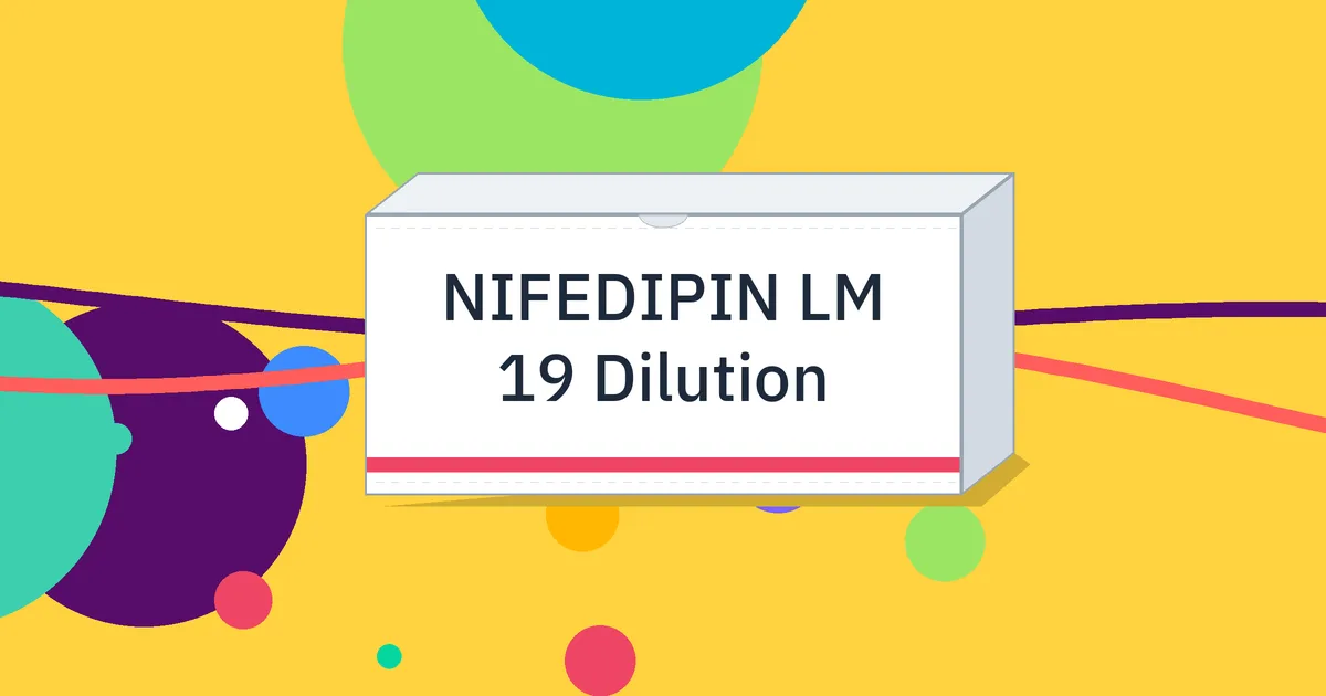 Symbolbild: Packung mit der Aufschrift NIFEDIPIN LM 19 Dilution (PZN 12969611) – Verfügbarkeit und Bezug in Apotheken in Frankfurt am Main