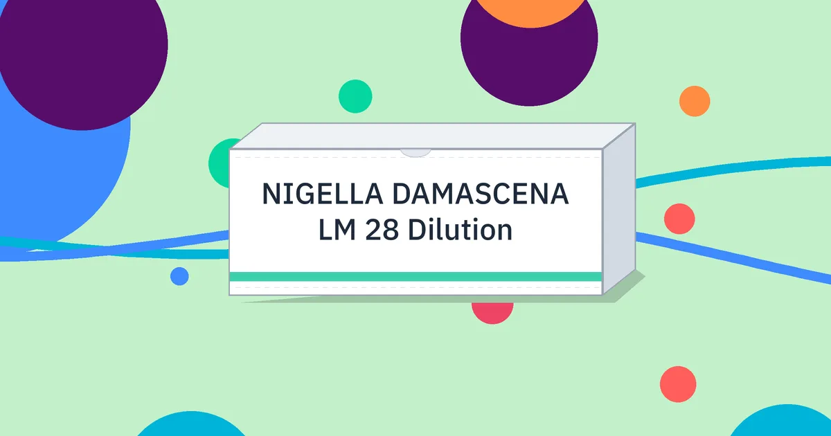 Symbolbild: Packung mit der Aufschrift NIGELLA DAMASCENA LM 28 Dilution (PZN 13618380) – Verfügbarkeit und Bezug in Apotheken in Frankfurt am Main