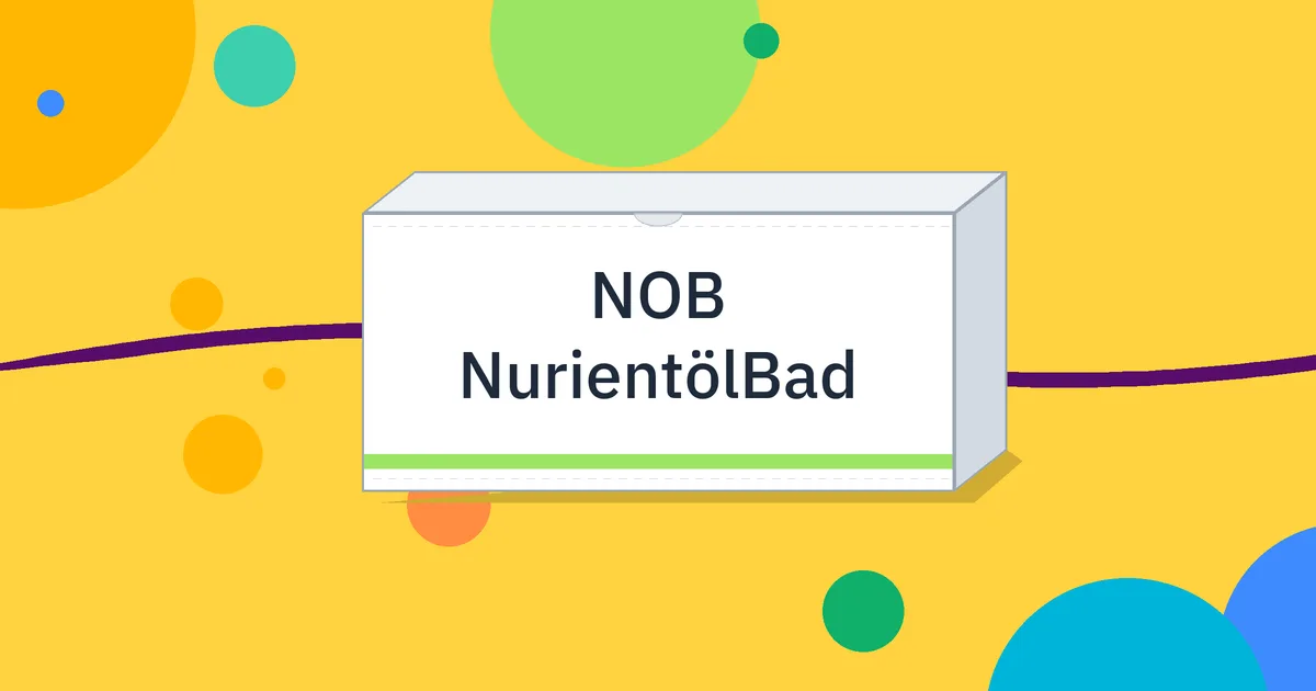 Symbolbild: Packung mit der Aufschrift NOB NurientölBad (PZN 06818374) – Verfügbarkeit und Bezug in Apotheken in Frankfurt am Main