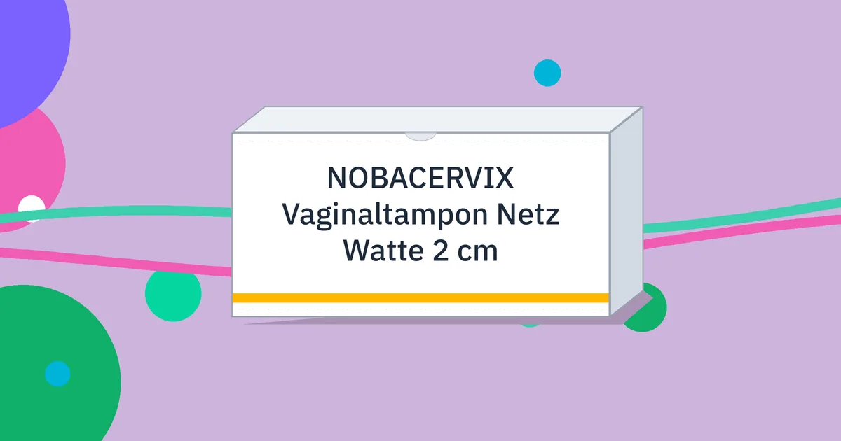 Symbolbild: Packung mit der Aufschrift NOBACERVIX Vaginaltampon Netz Watte 2 cm (PZN 16027751) – Verfügbarkeit und Bezug in Apotheken in Frankfurt am Main