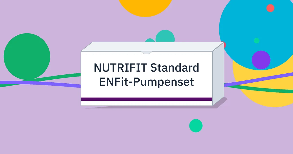 Symbolbild: Packung mit der Aufschrift NUTRIFIT Standard ENFit-Pumpenset (PZN 17275770) – Verfügbarkeit und Bezug in Apotheken in Frankfurt am Main