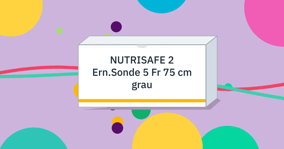 Symbolbild: Packung mit der Aufschrift NUTRISAFE 2 Ern.Sonde 5 Fr 75 cm grau (PZN 06847424) – Verfügbarkeit und Bezug in Apotheken in Frankfurt am Main
