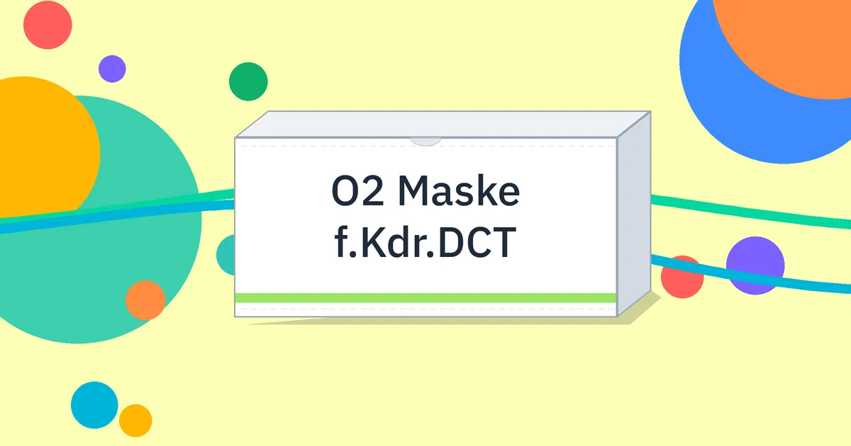 Symbolbild: Packung mit der Aufschrift O2 Maske f.Kdr.DCT (PZN 02757612) – Verfügbarkeit und Bezug in Apotheken in Frankfurt am Main