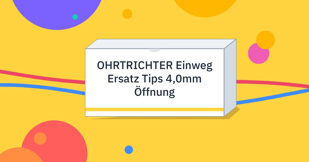 Symbolbild: Packung mit der Aufschrift OHRTRICHTER Einweg Ersatz Tips 4,0mm Öffnung (PZN 09108377) – Verfügbarkeit und Bezug in Apotheken in Frankfurt am Main