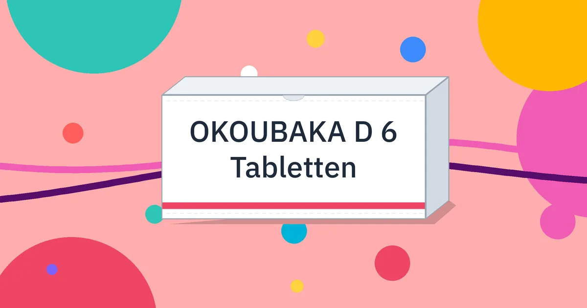 Symbolbild: Packung mit der Aufschrift OKOUBAKA D 6 Tabletten (PZN 02928545) – Verfügbarkeit und Bezug in Apotheken in Frankfurt am Main